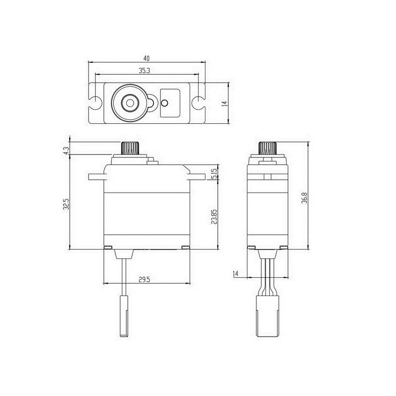 Waterproof mini servo SW-0250MG+ Savox - SW-0250MG+