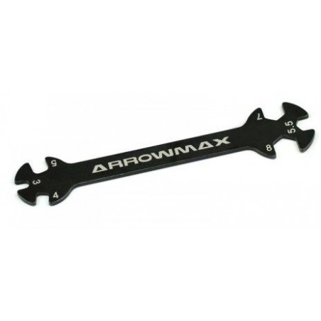 Clé plate multiple écrous, biellettes 3/4/5/5.5/7/8mm Arrowmax - AM...