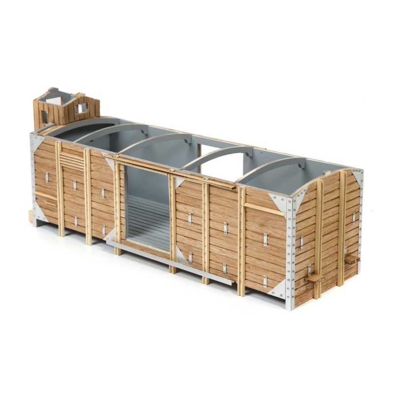 Covered merchandise wagon with 1/32 OcCre metal wood construction k...