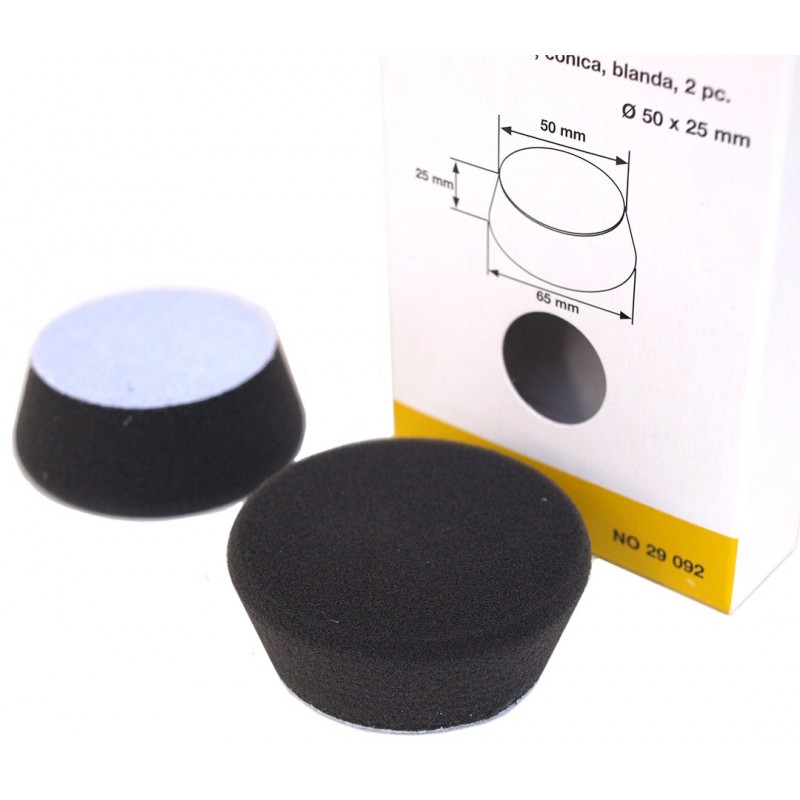 Conical polishing sponge Ø 50 mm, soft (black) (x2) Proxxon - PRX-2...