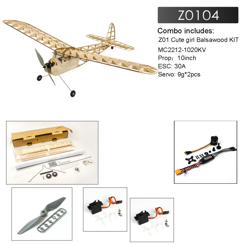 Cute Girl 1.15m Z01 Kit PNP balsa DW Hobby - Z0104