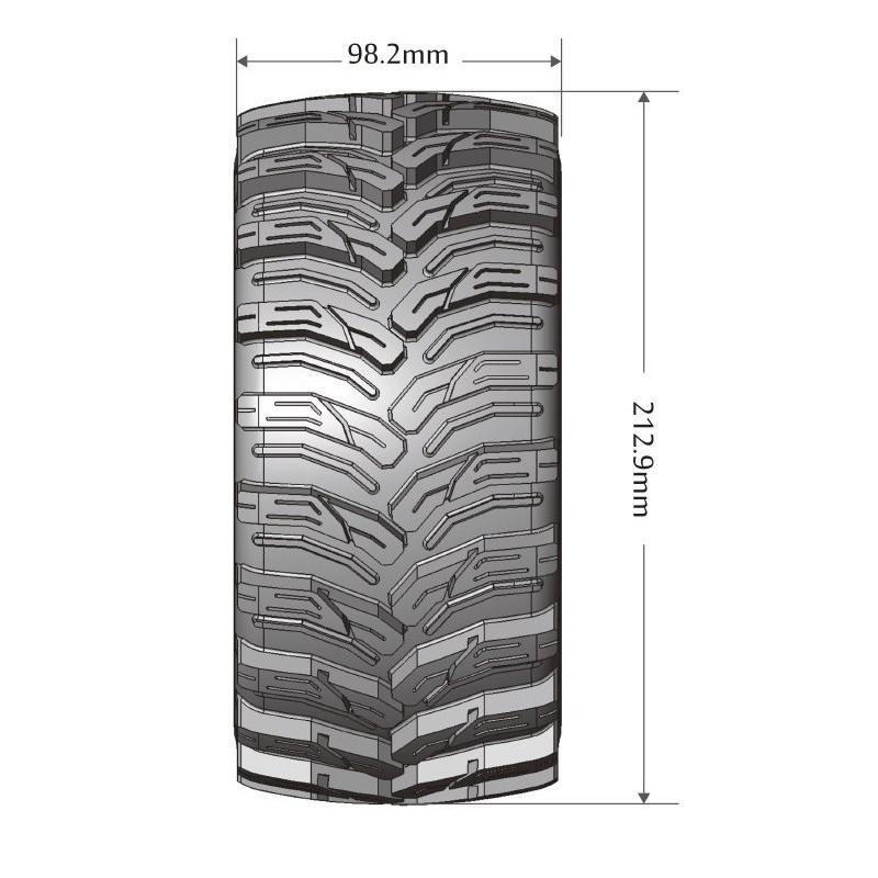 X-Cyclone Tires + Black Traxxas X-Maxx Rims (x2) Louise RC - L-T3298B