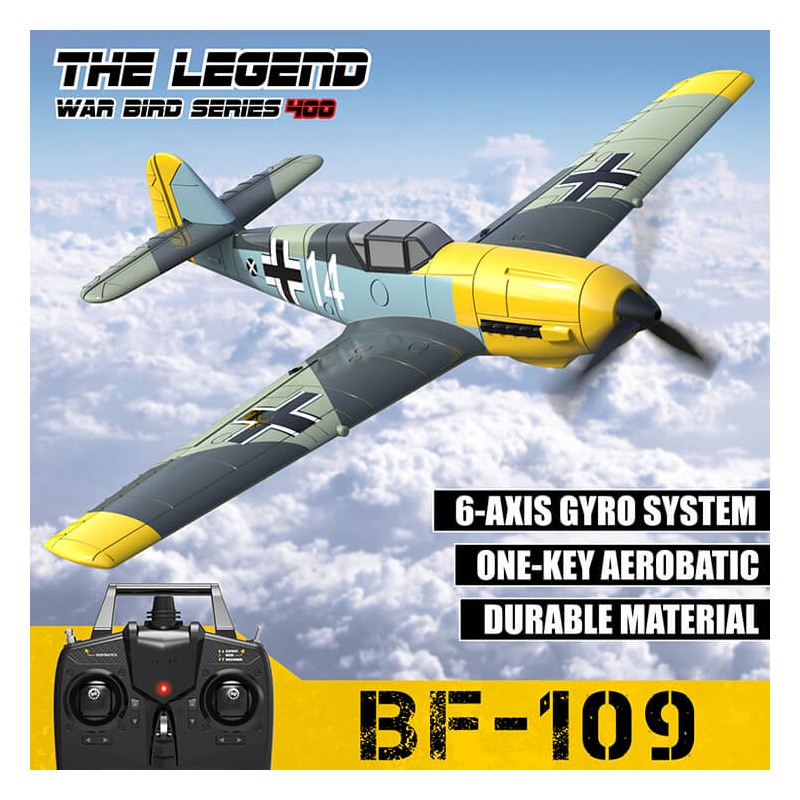 Messerschmitt BF109 400mm aircraft with RTF Flight Stabilizer Volan...