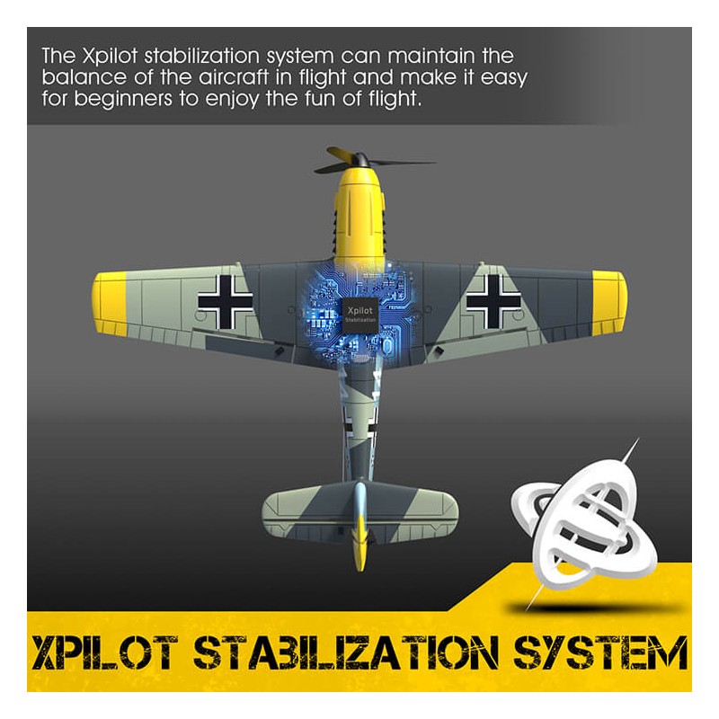 Messerschmitt BF109 400mm aircraft with RTF Flight Stabilizer Volan...