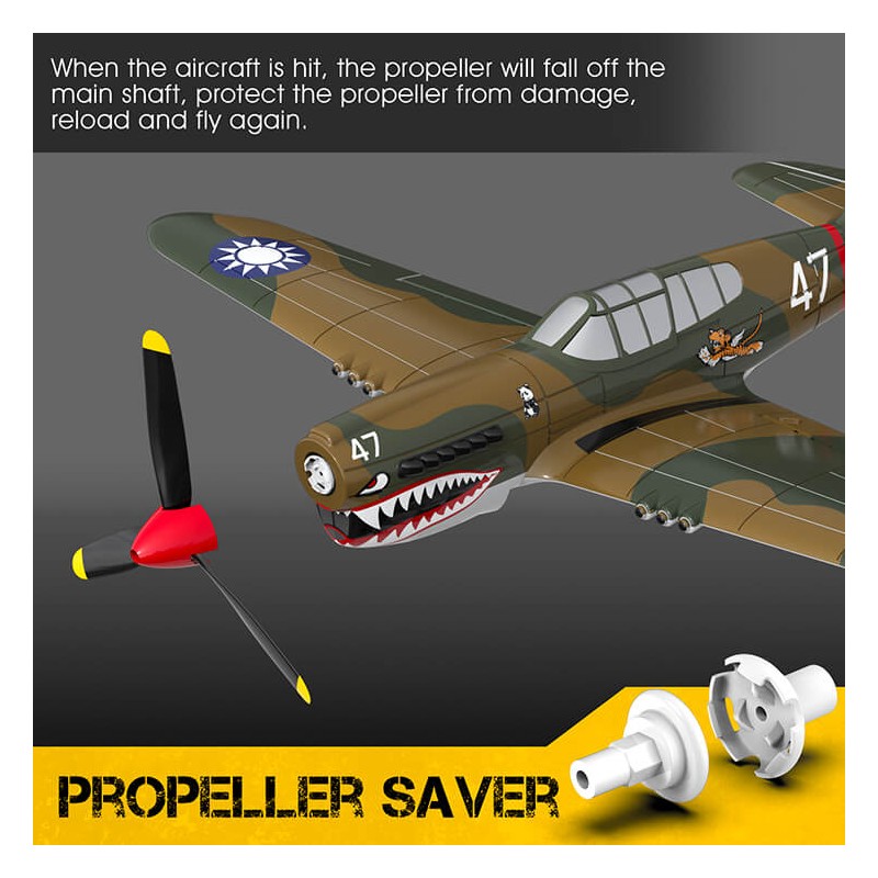 P40 Warhawk 400mm aircraft with RTF Volantex flight stabilizer - V7...