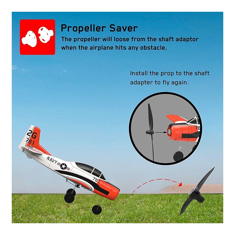 T-28 Trojan 400mm aircraft with RTF Volantex flight stabilizer - V7...