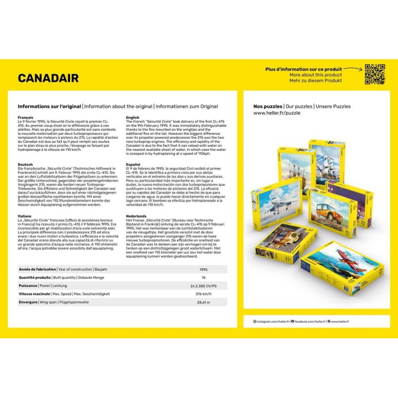 Canadair Puzzle, 500 Heller Pieces - HEL-20370