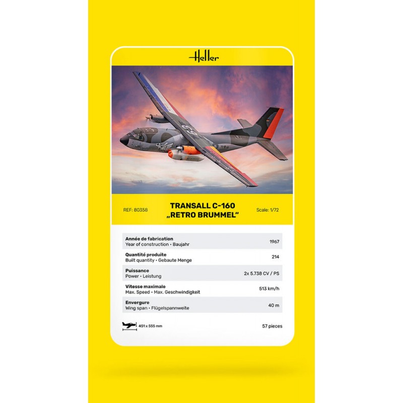 Avion Transall C-160 Retro Brummel 1/72 Heller - HEL-80358
