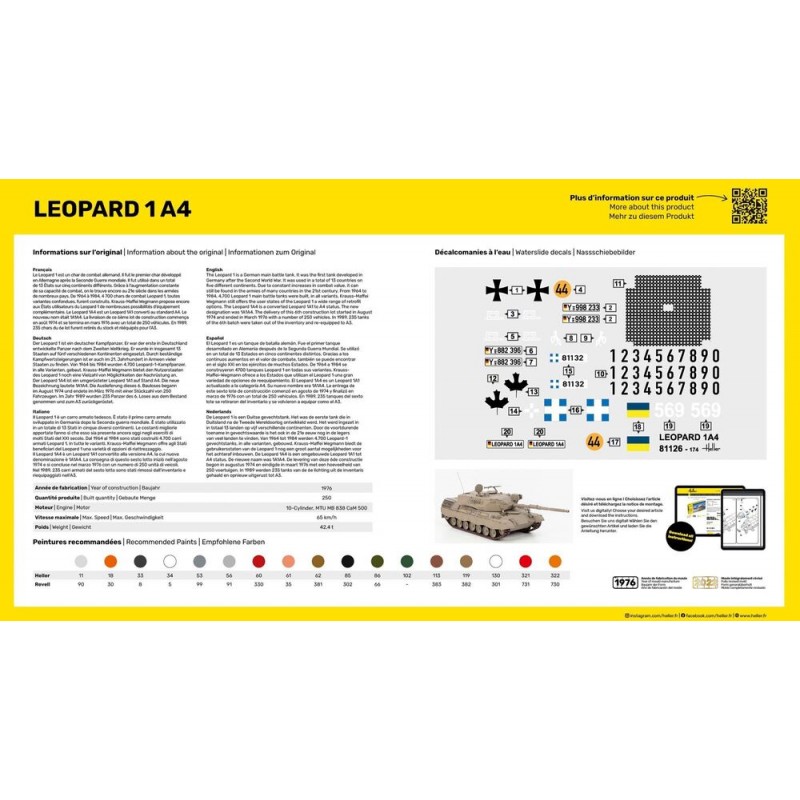 Leopard 1A4 1/35 Heller tank - HEL-81126