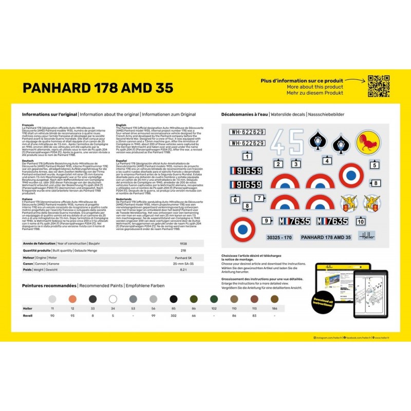 Panhard 178 AMD 35 1/35 Heller Tank - HEL-30325